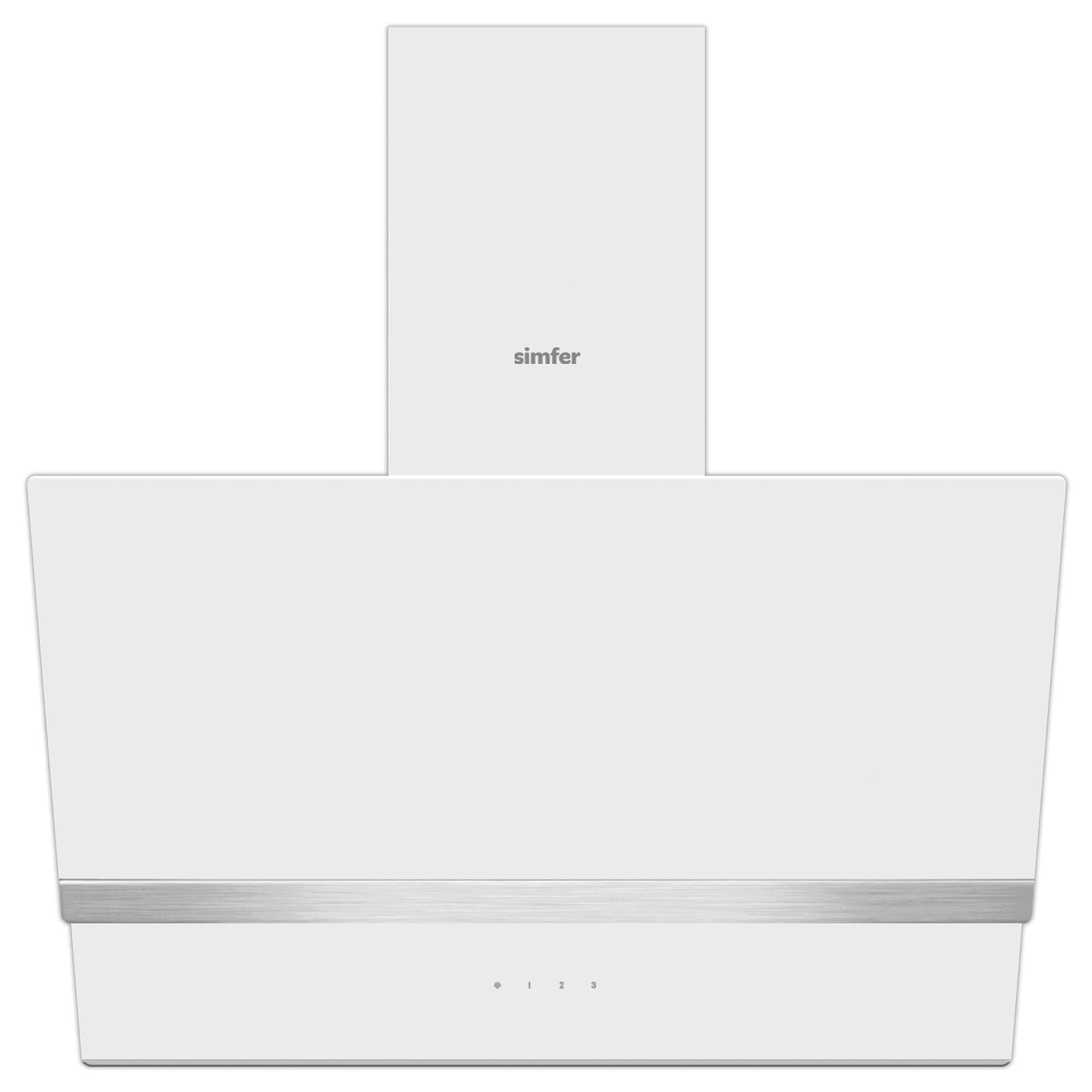 Simfer 8739 60CM Premium Dokunmatik Beyaz Cam Dekorlu Davlumbaz | Simfer