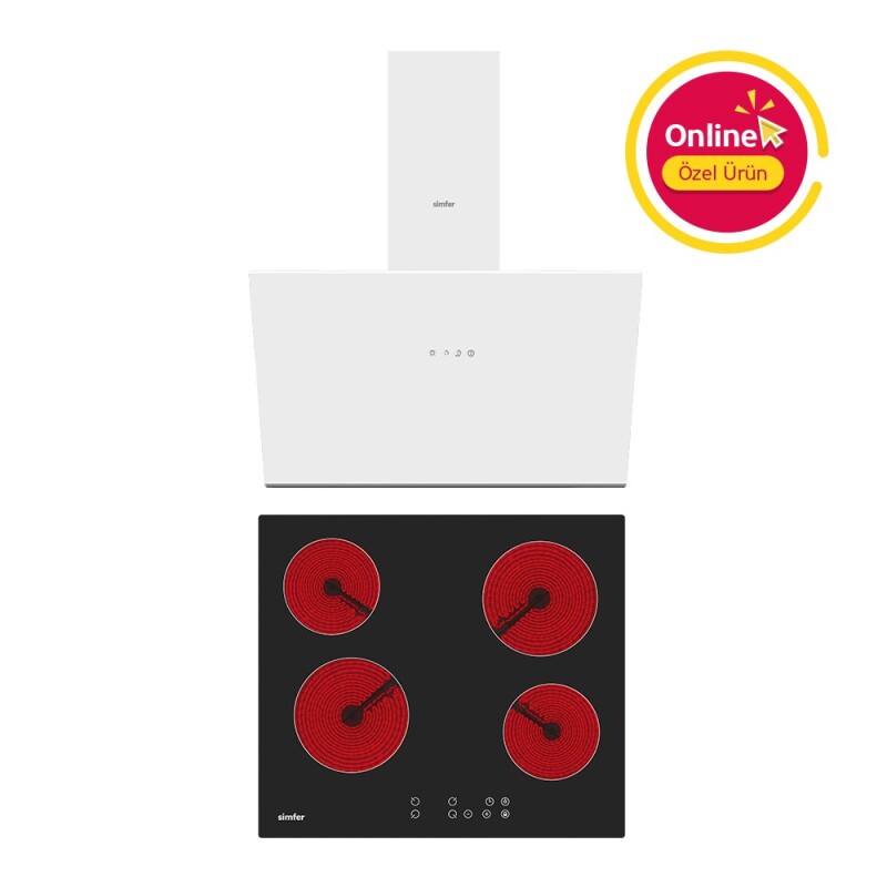 Simfer Trend Beyaz Elektrikli 2'li Ankastre Set (Elektrikli Ocak ...